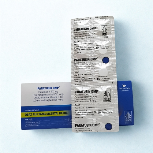 Jual PARATUSIN DMP 1 STRIP ISI 10 TABLET UNTUK MEREDAKAN FLU DAN BATUK ...