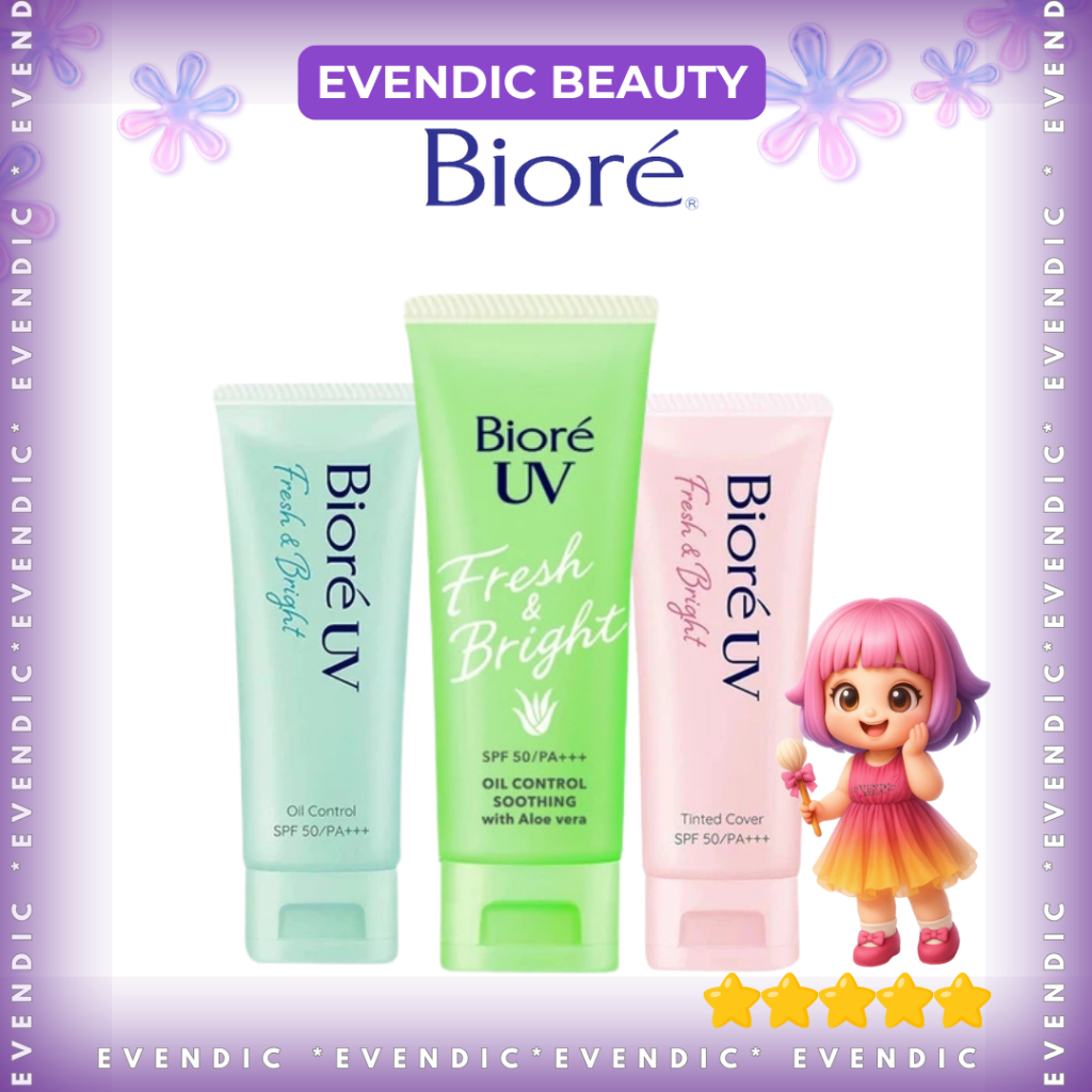 Jual READY Biore UV Fresh & Bright Sunscreen SPF 50+ PA+++ INSTANT ...