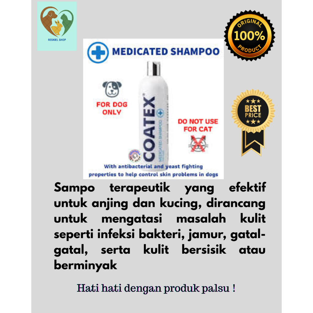 Jual Vetplus Coatex Medicated Shampoo 250 ml | Shopee Indonesia