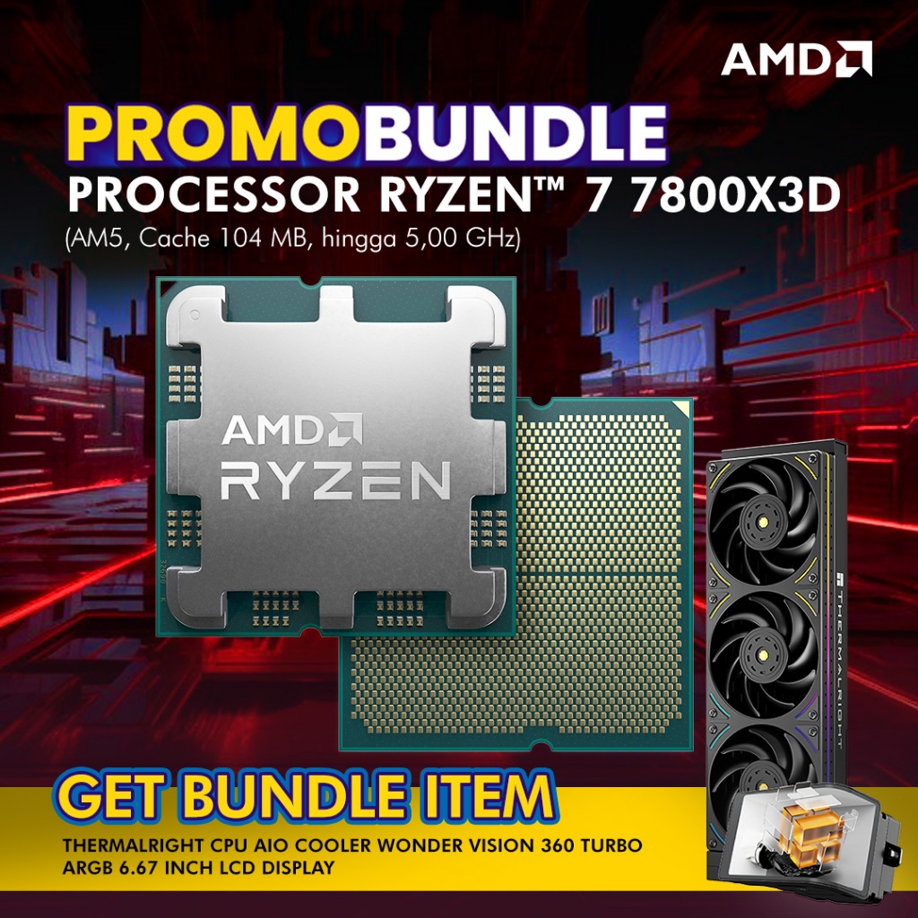 Jual [PROMO BUNDLE] AMD CPU PROCESSOR RYZEN 7 7800X3D (8C/16T + 4.2-5 ...