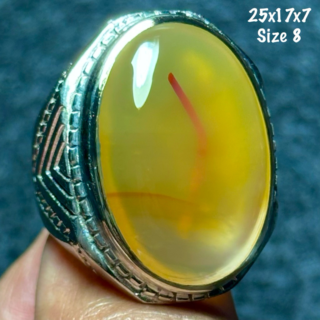 Jual Cincin Batu Akik Natural Baturaja Susup Jarum Merah Didalam Batu ...