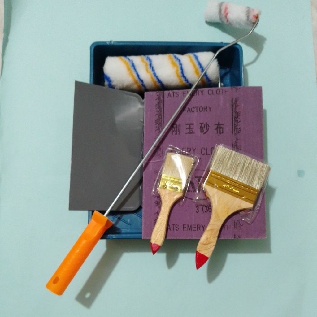 Jual Bak cat paket super Combo. bak cat + kuas rol 9" + kuas rol ...