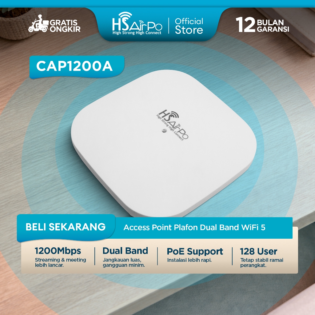 Jual HSAirPo WiFi 5 AC1200 Ceiling Access Point Dual Band 2.4G/5G ...