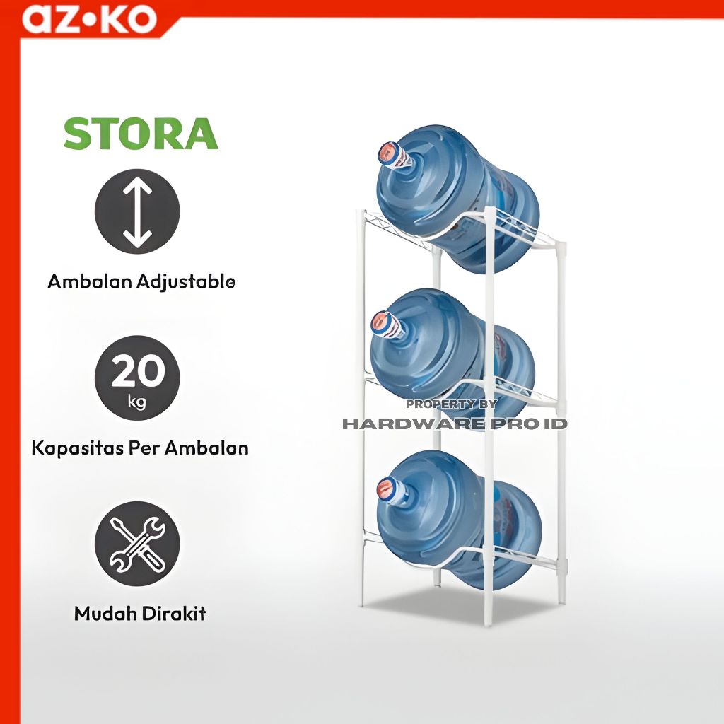Jual Rak Galon Aqua Dispenser Galon Rak Susun Galon 3 Tingkat Krisbow ...