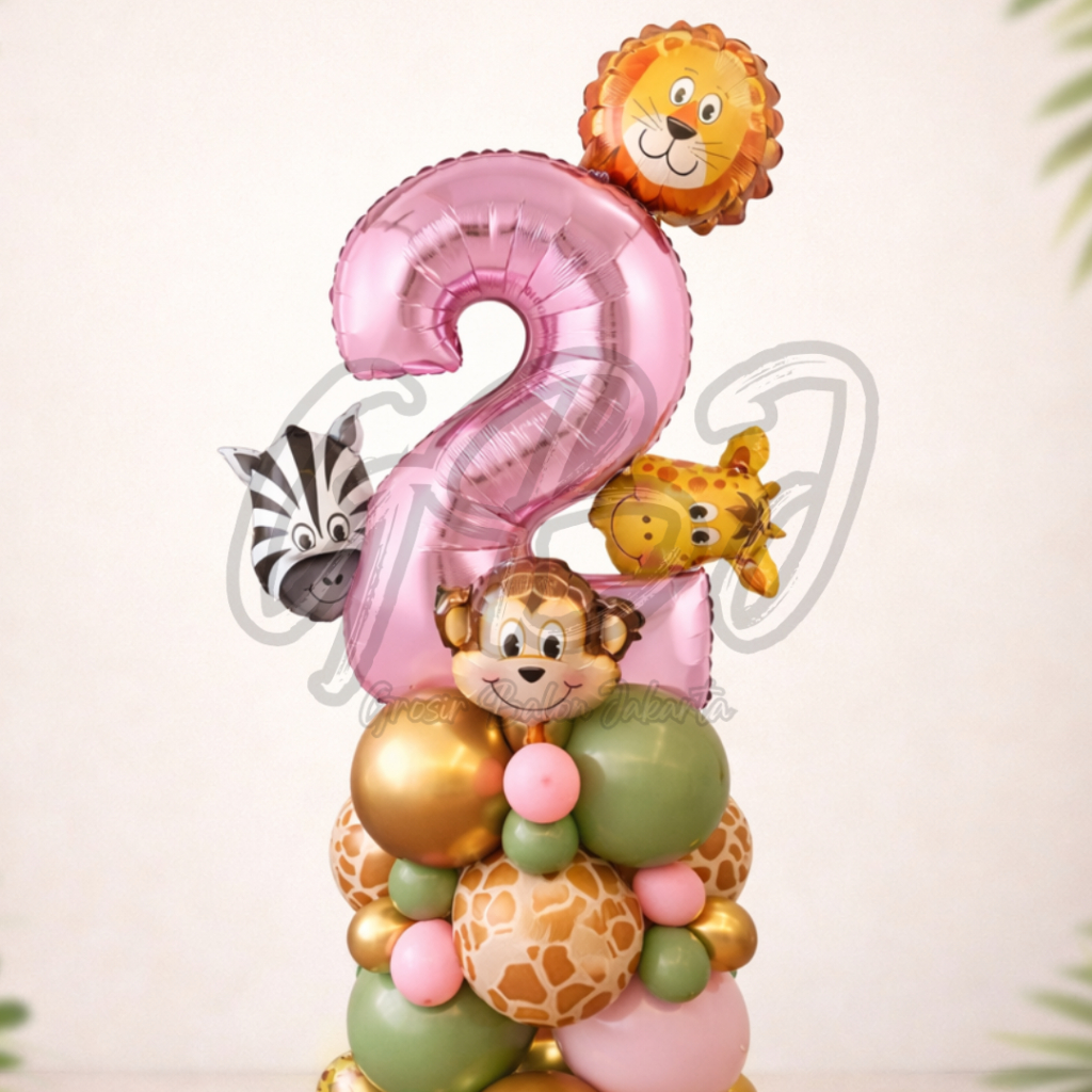 Jual [PAKET ANGKA] - JUMBO Rosegold / Silver / Gold Safari Theme ...