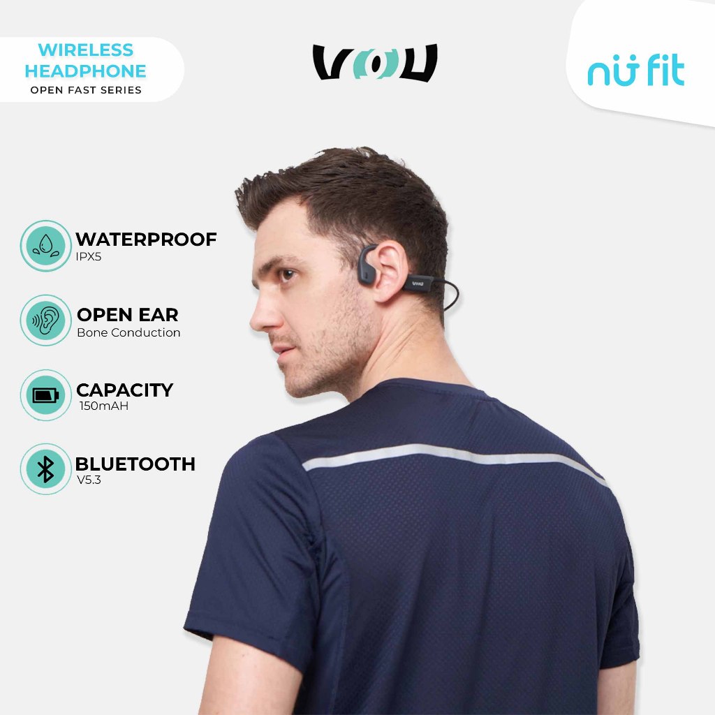 Jual Nu Fit x Vou - Earphone Headset Bluetooth - Bluetooth Headphone ...