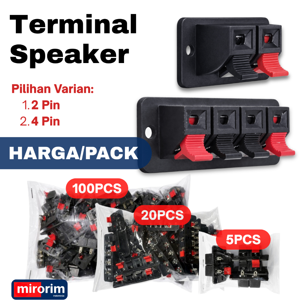 Jual Terminal Panel Kecil 2/4 Pin Speaker Box Mono/Stereo Kabel Jepit ...