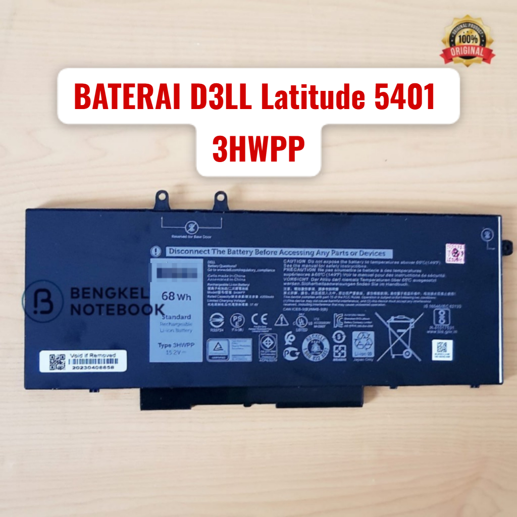 Jual Baterai D3LL Latitude 5401 5501 5411 5511 E5401 E5501 E5411 5510 ...