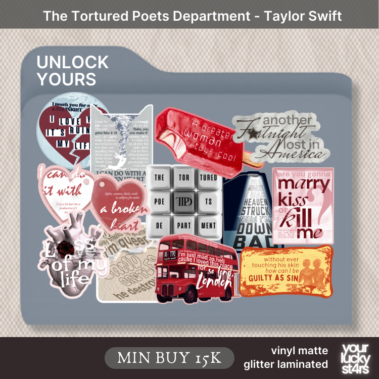 Jual sticker the tortured poets department taylor swift vinyl glitter ...