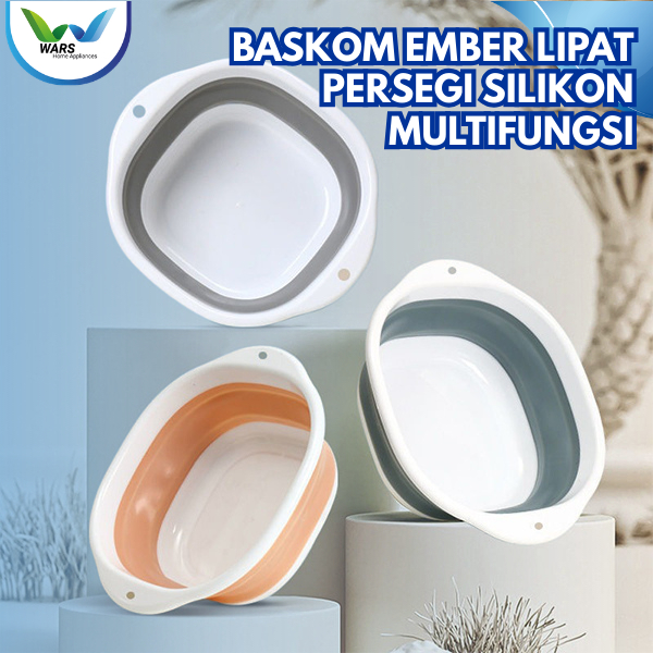 Jual WARS Baskom Ember Lipat Persegi Silikon Multifungsi Folding Wash ...