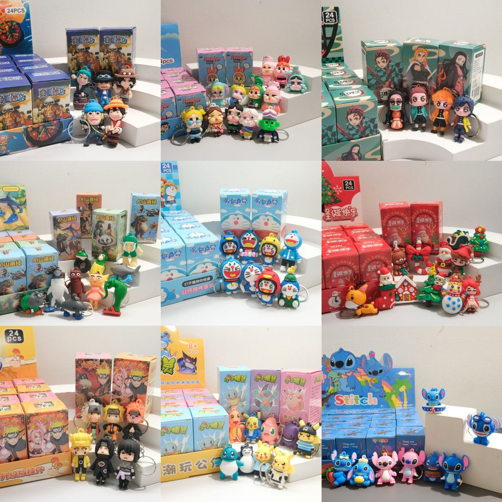 Jual (1 box 24 pcs) GANTUNGAN KUNCI MISTERI NARUTO ONE PIECE DEMON ...