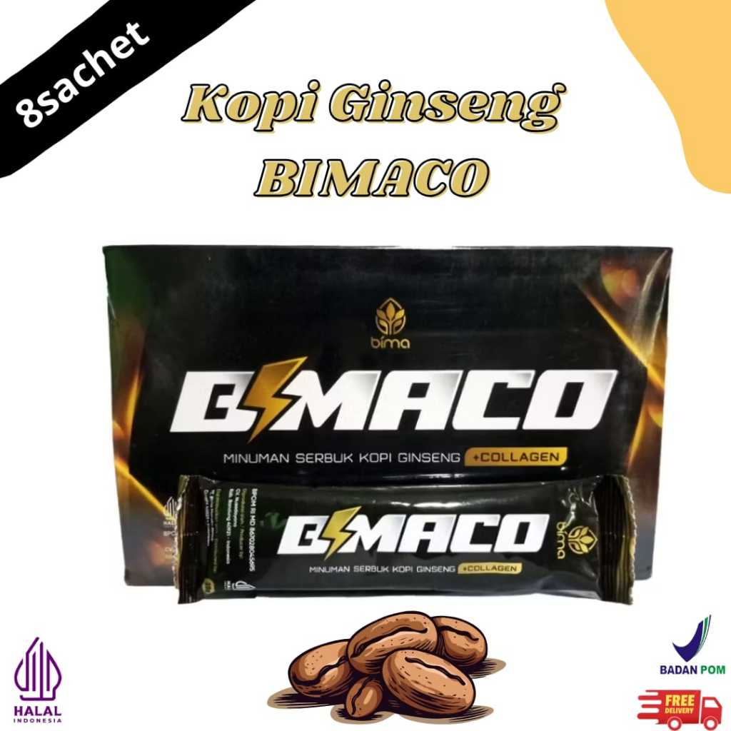 Jual BIMACO Minuman Serbuk Kopi Ginseng + Collagen Isi 8 Sachet @30gr ...