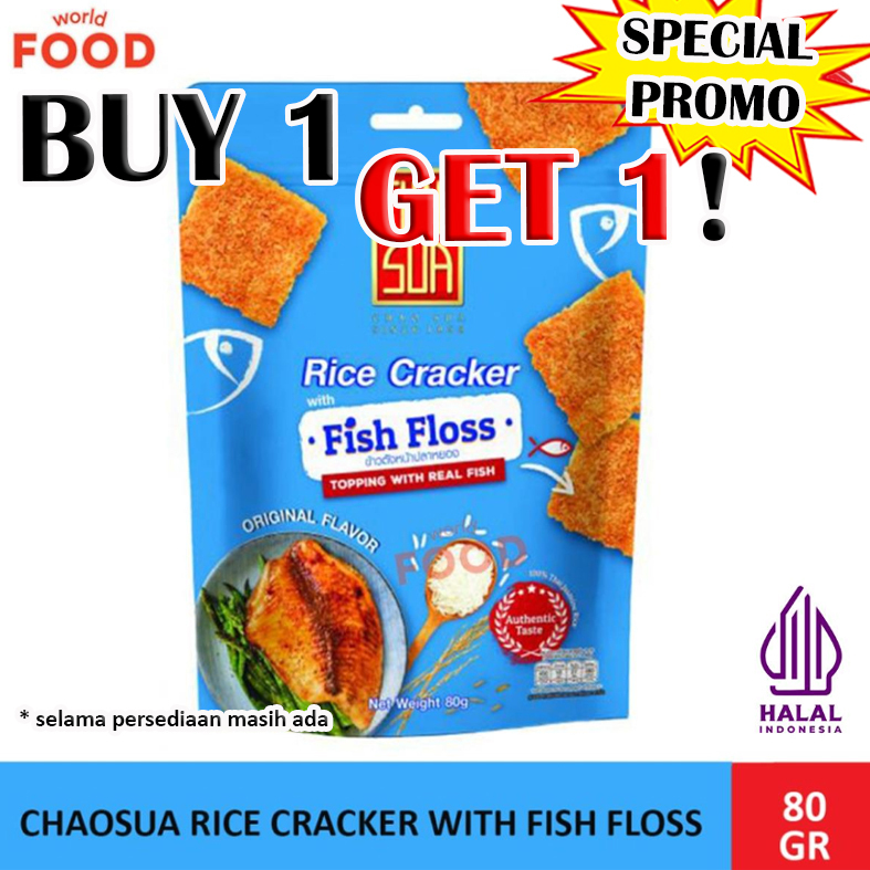 Jual CHAOSUA RICE CRACKER WITH FISH FLOSS 80GR -HALAL- PROMO BUY 1 GET ...