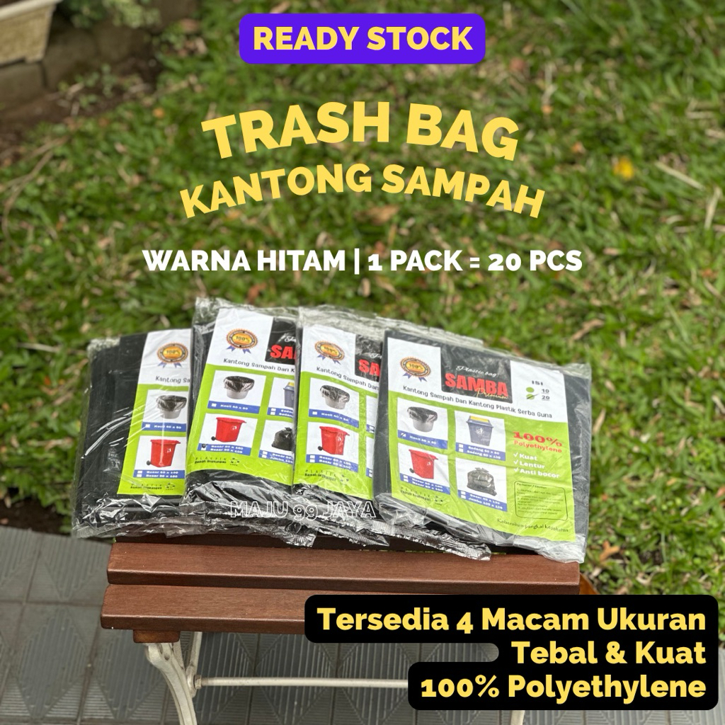 Jual Kantong Plastik Sampah Warna Hitam isi 20 PCS | Trash Bag Garbage ...