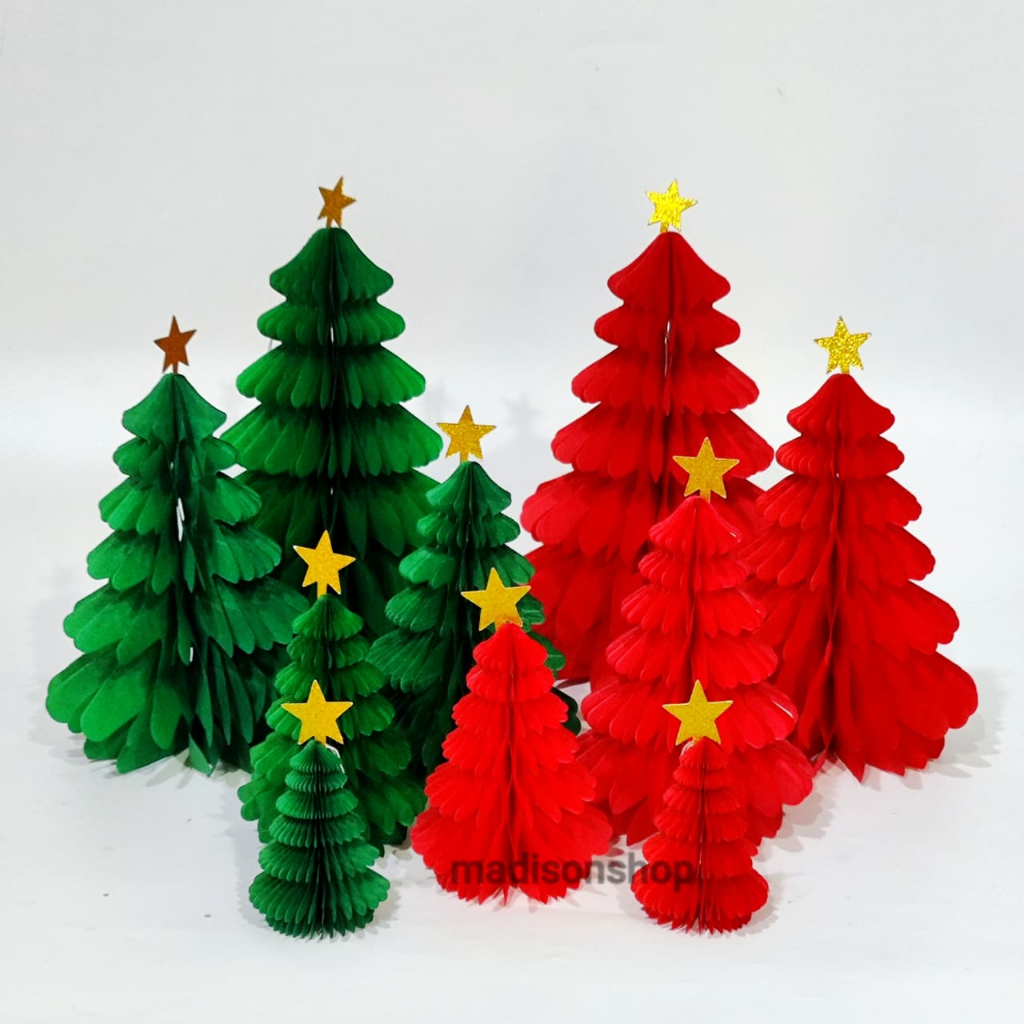 Jual Pohon Lipat Bintang Natal Pohon Kertas Mini Dekorasi Meja Hiasan ...