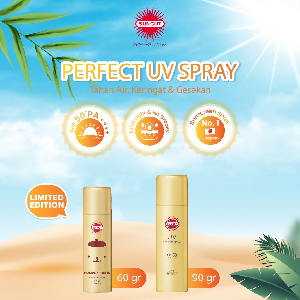 Jual KOSE SUNCUT UV Perfect Spray Gold SPF50+ PA++++ (Sunscreen Spray) | Shopee Indonesia