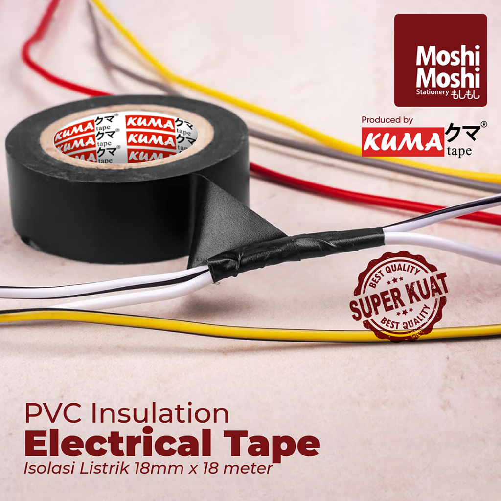Jual PVC Electrical Insulation Tape Moshi Lakban Isolator Perlengkapan ...