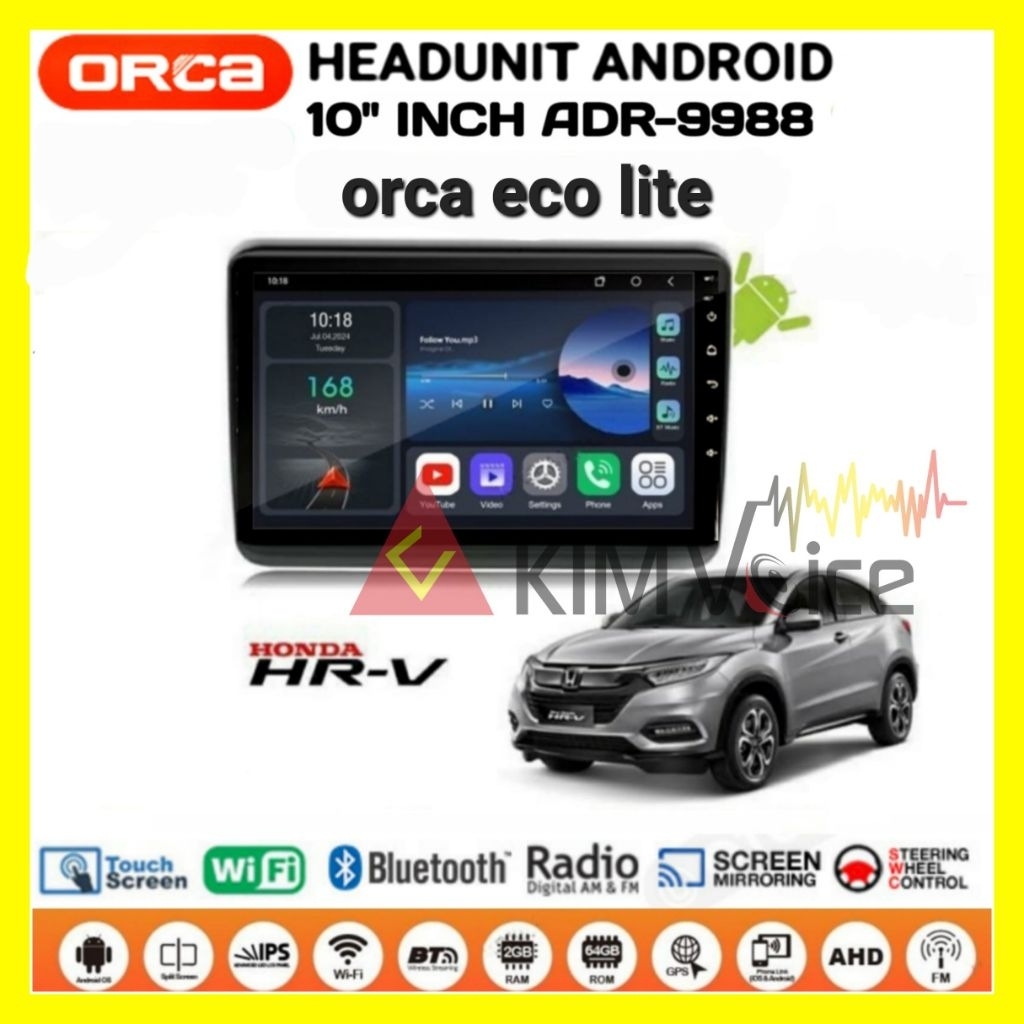 Jual Head unit Android Orca eco lite 10 inch OEM Honda HRV Soket pnp ...