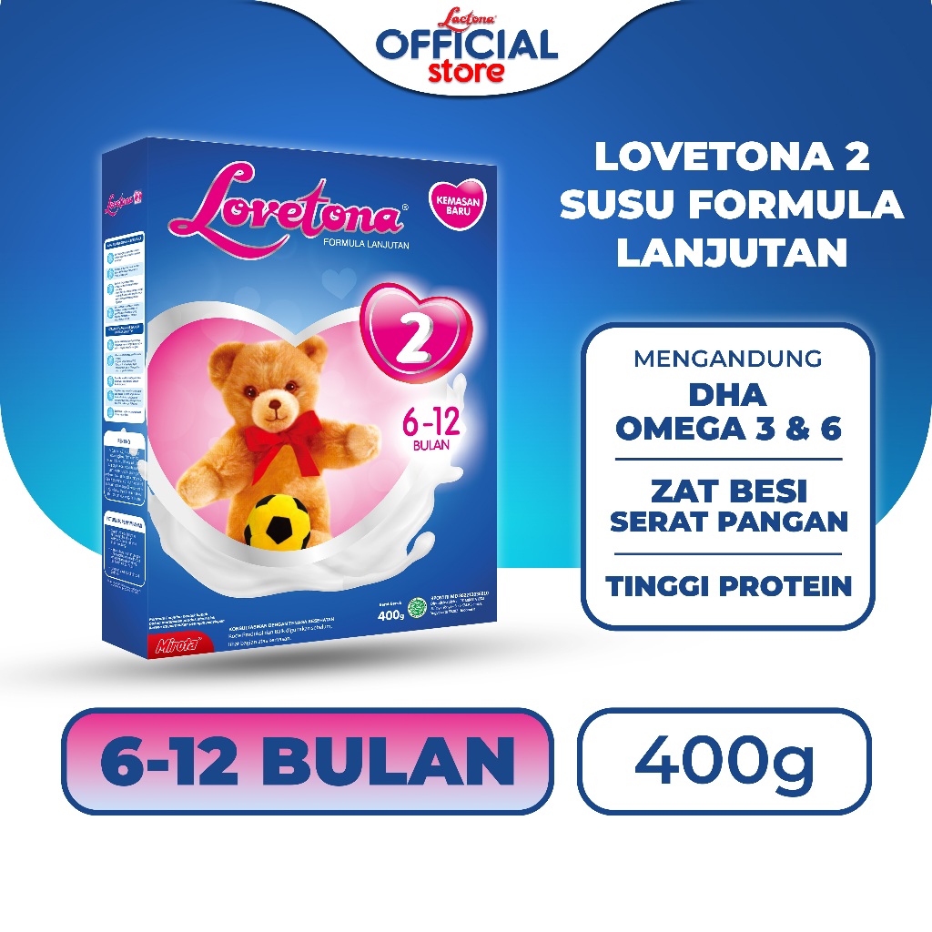 Jual LOVETONA 2 Baby Formula Milk Powder 6 - 12 Bulan 400 Gram | Shopee ...