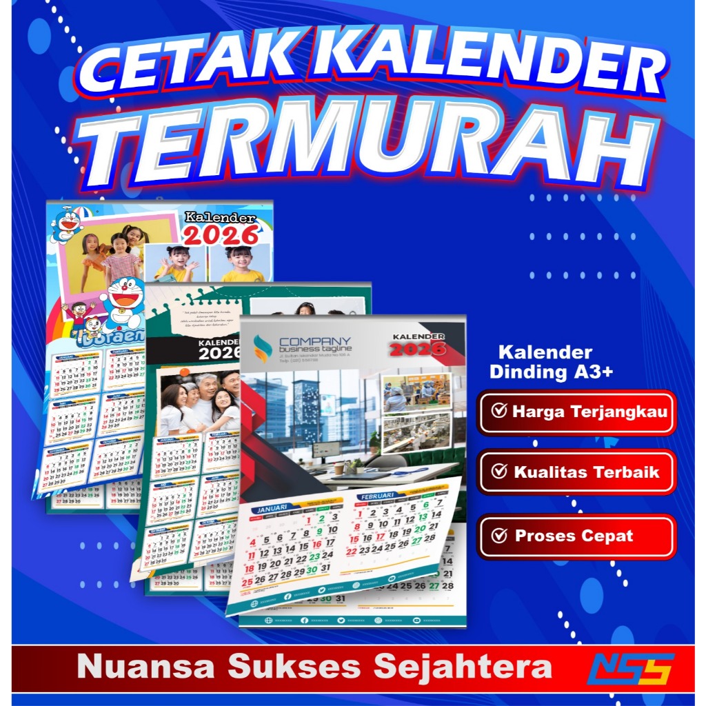 Jual CETAK KALENDER DINDING CUSTOM 1 LEMBAR 12 BULAN ARTCARTON 260 GSM ...