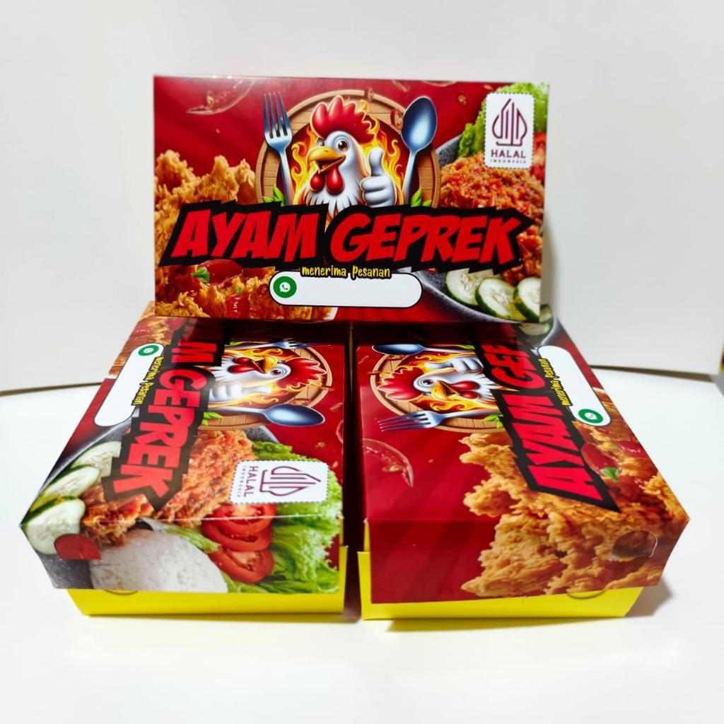 Jual (isi 100)Dus Capital AYAM GEPREK M L/dus KFC /dus ayam/dus fried ...