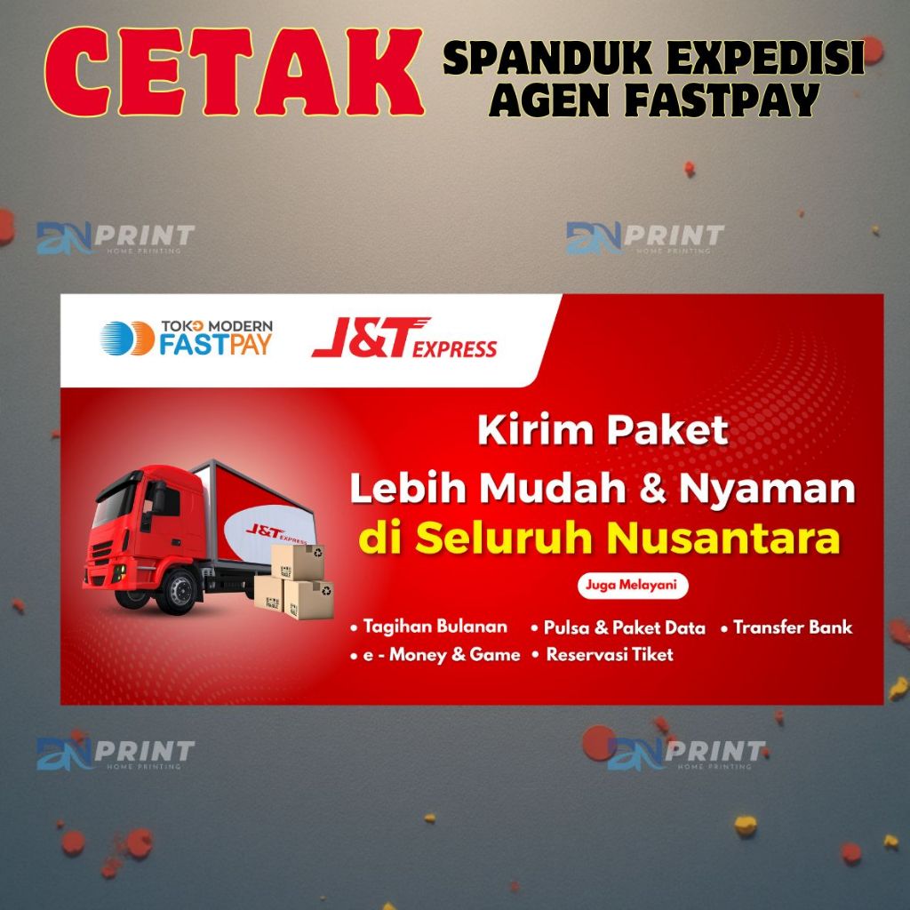 Jual CETAK BANNER AGEN FASTPAY J&T EXPRESS | Shopee Indonesia