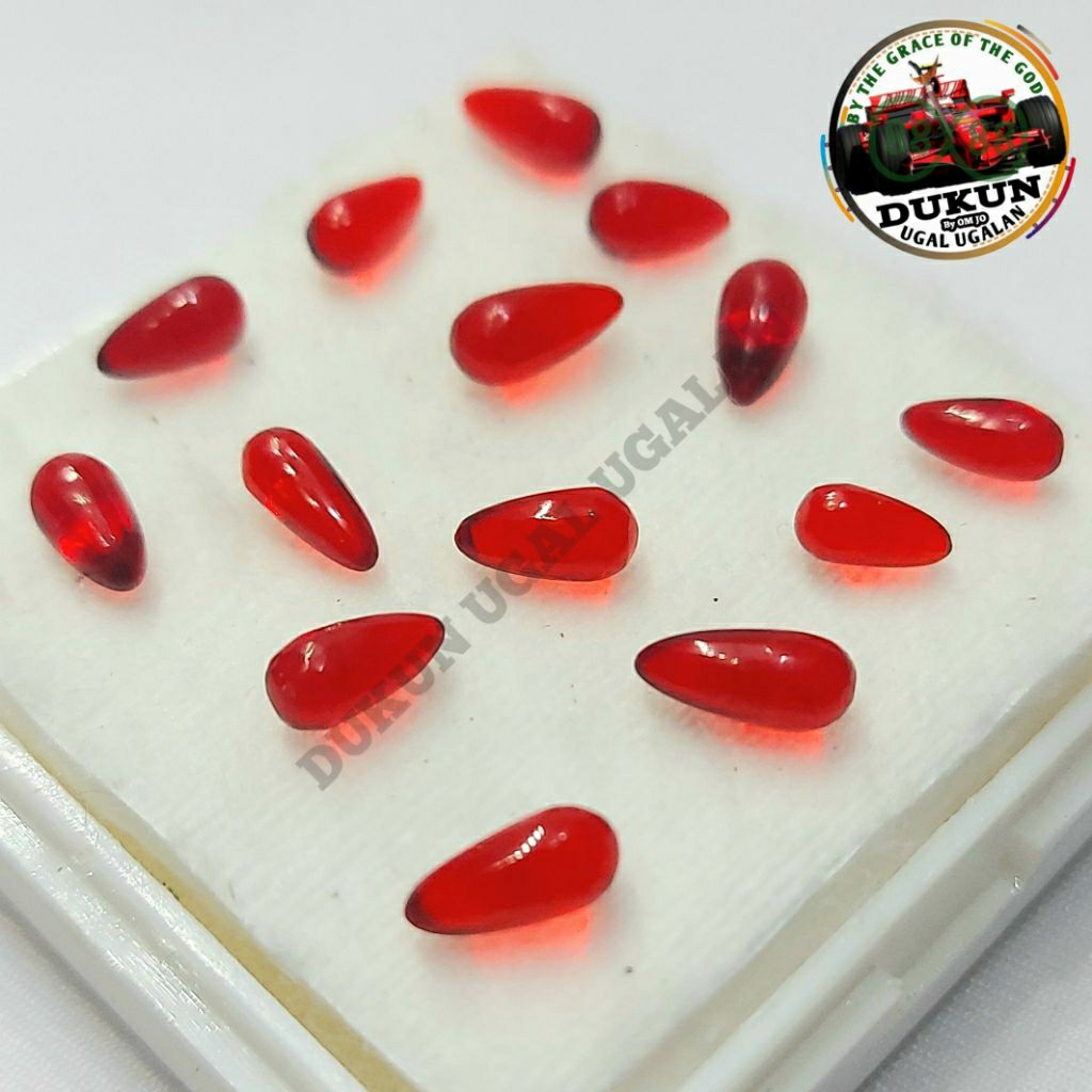 Jual Batu Permata Merah Delima Classic Siam Bentuk Tetes Air Tear Drop ...
