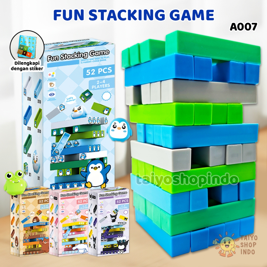 Jual TAIYO Fun Stacking Board Game Mini Menyusun Menara Balok Jatuh ...