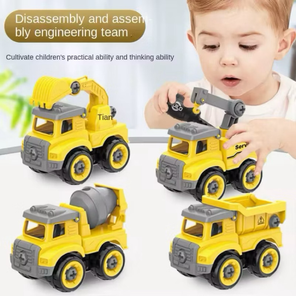 Jual DIY TRUCK ASSEMBLY Mainan Anak Anak Mobil Kontruksi DIY Bongkar ...