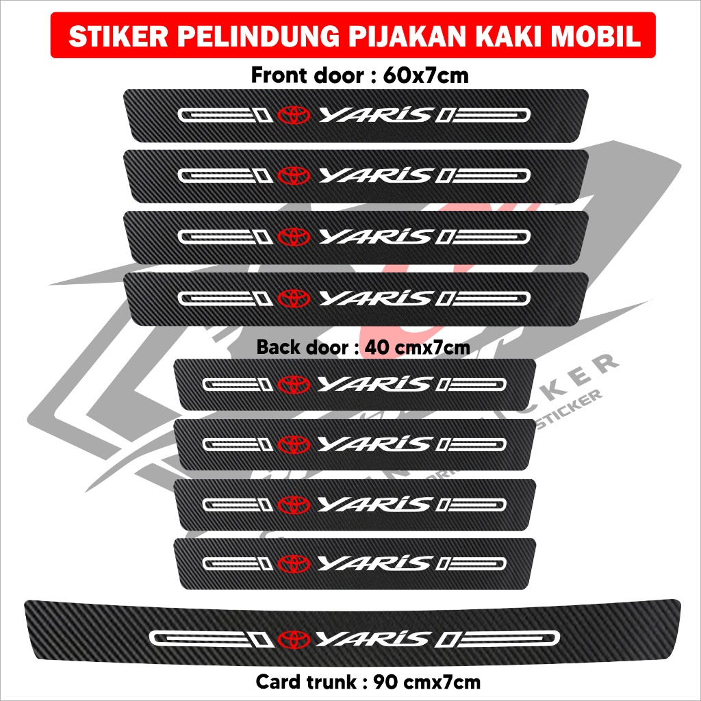 Jual PROMO 9 PCS SILL PLATE Stiker Pelindung Pijakan Lantai Pintu Mobil ...