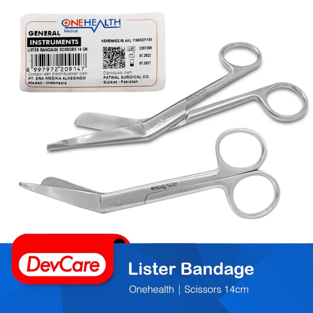 Jual Gunting Perban Verban 14cm ONEHEALTH Lister Bandage Scissors ...