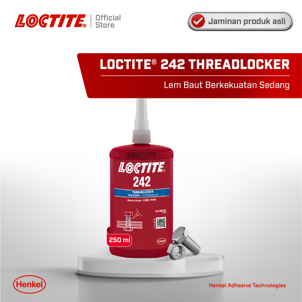 Jual Henkel LOCTITE 242 Threadlocker Lem Baut - 250 ml | Shopee Indonesia