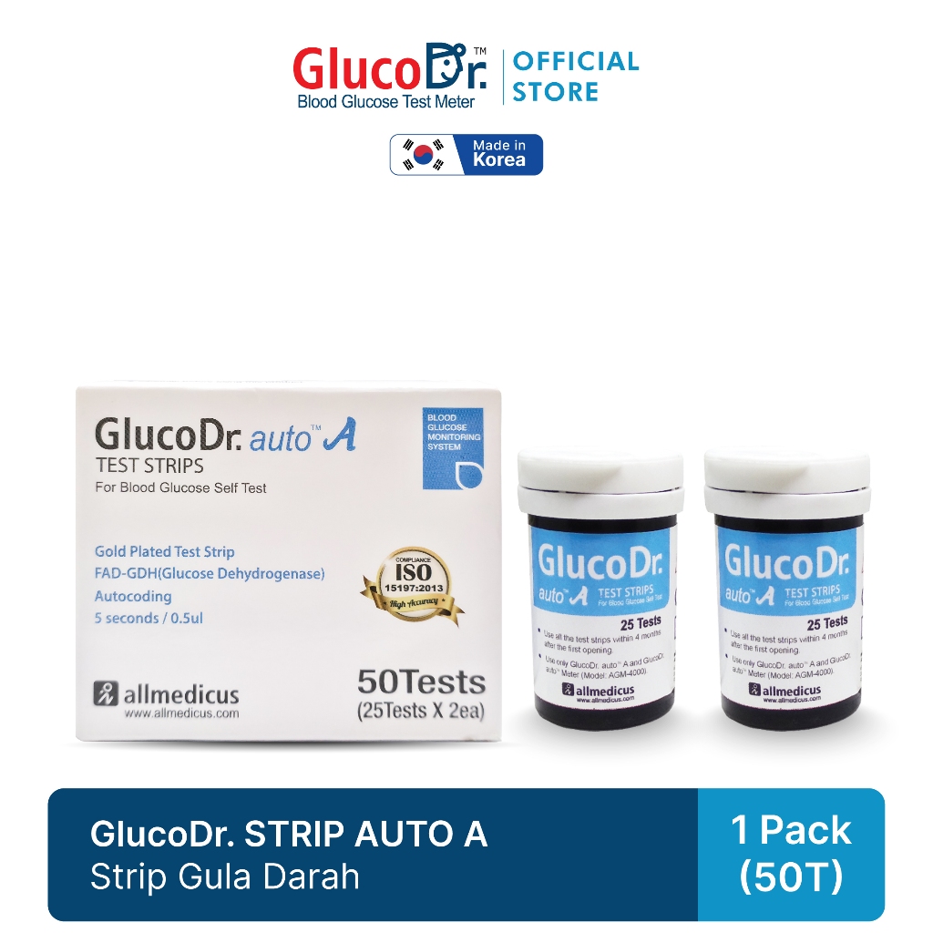 Jual GlucoDr Strip Tes 50 AGM 4000 Auto A Strip Cek Gula Darah | Shopee ...