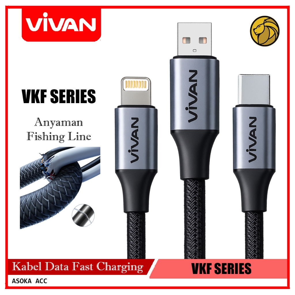 Jual VIVAN Kabel Data PD27W C to L | 60W C to C | 3A Type C | 2,4A ...
