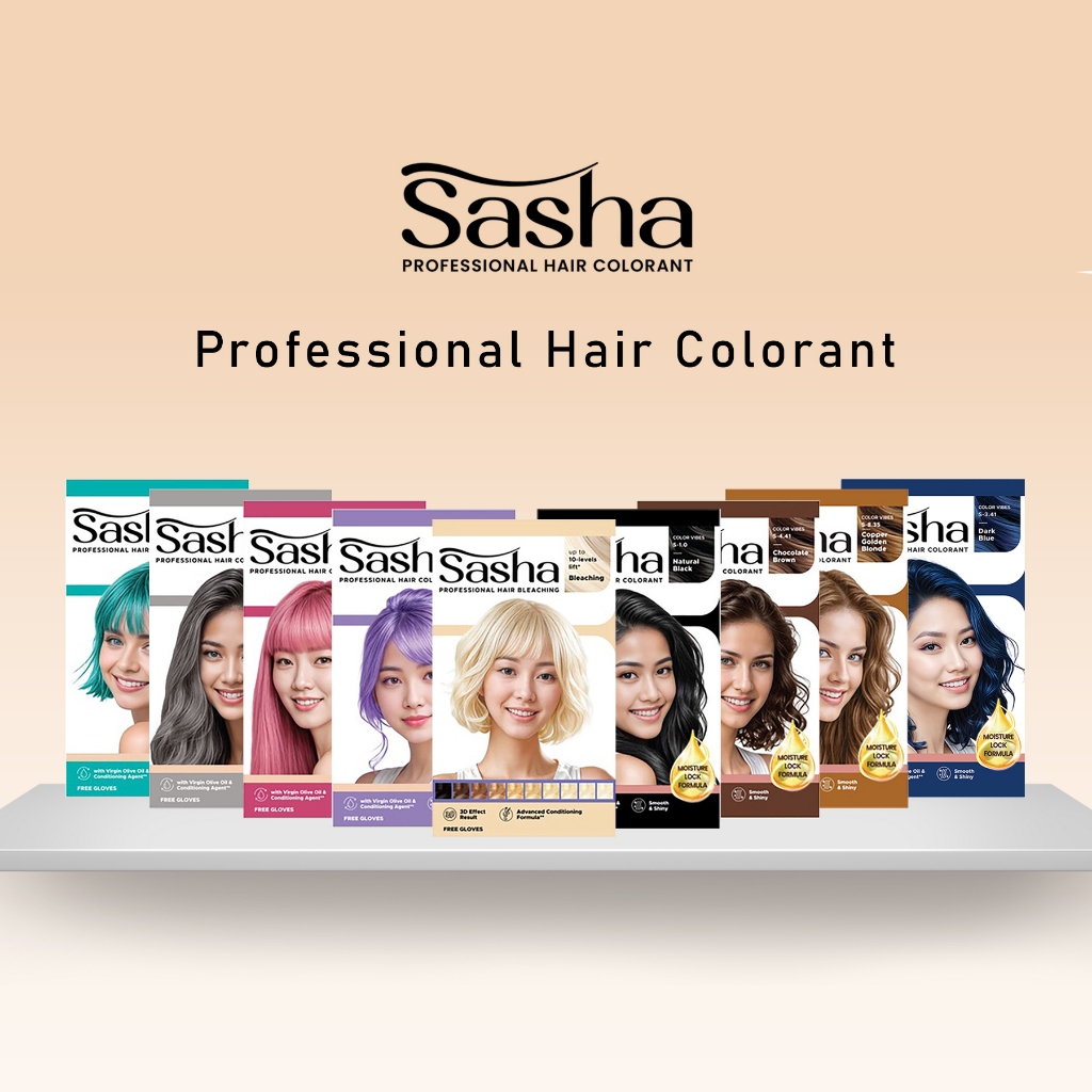 Jual Sasha Hair Color Box Professional Colorant 25gr / Bleaching Box ...