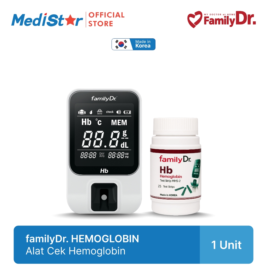 Jual FamilyDr Alat Cek Hb | Alat Test Hemoglobin + Strip Test isi 25 ...