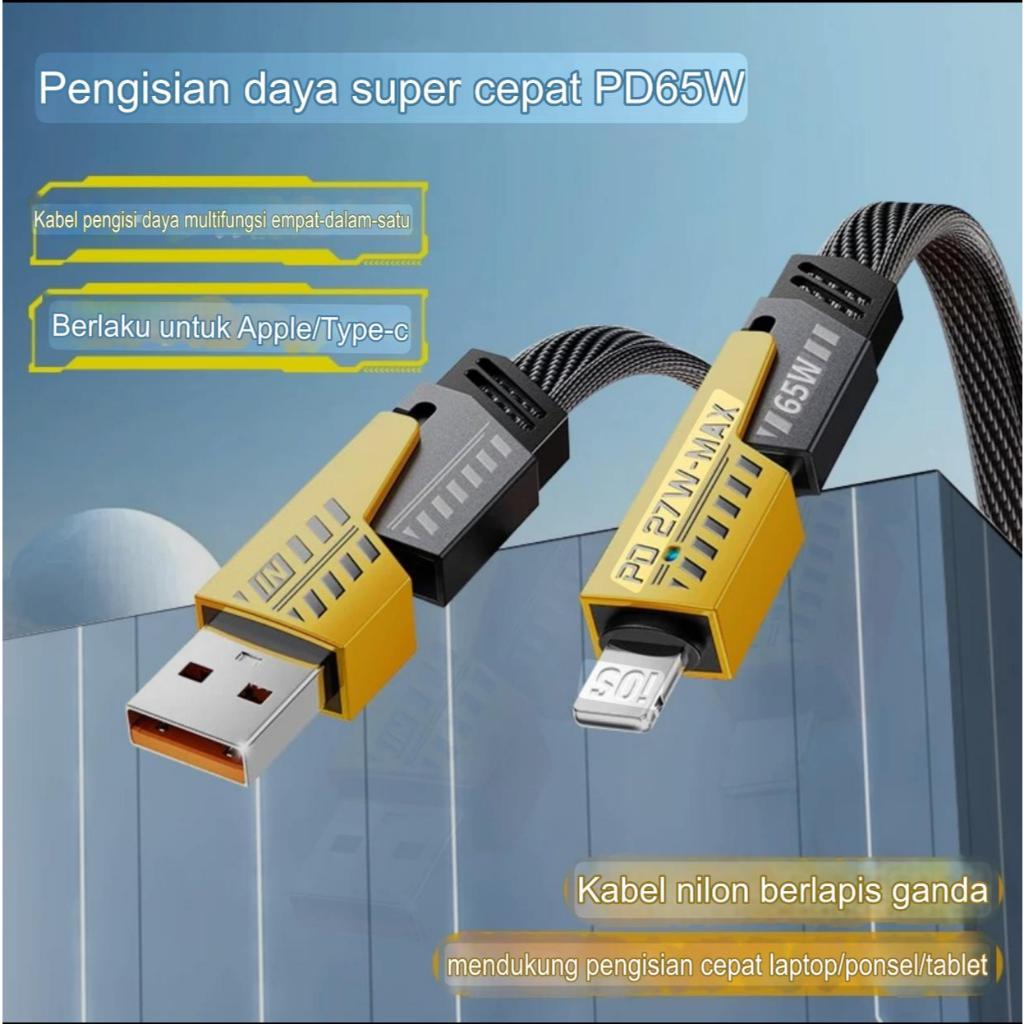 Jual Kabel Data 4 in 1 Kuxi KX08 Convertible Metal Fast Data Cable ...