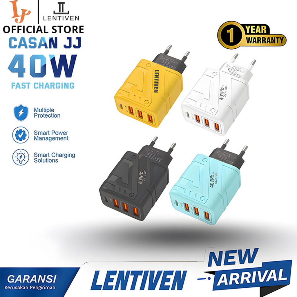 Jual LJ LENTIVEN Adaptor Charger fast charging USB Type C Kepala ...