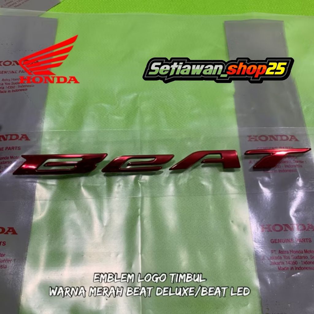Jual 1 PCS Emblem Logo timbul Honda Beat MERAH Beat Fi Beat deluxe Beat ...