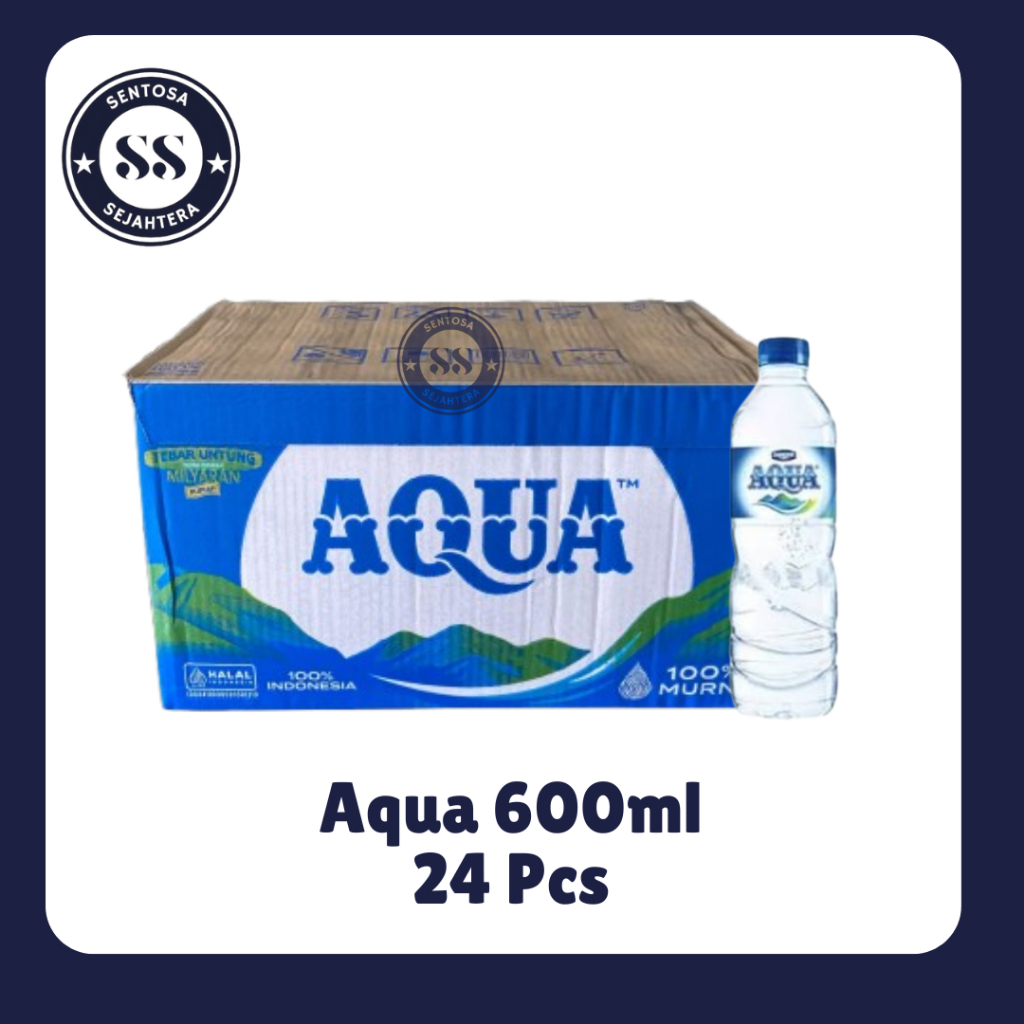 Jual Aqua 600ml 1 Dus isi 24 Botol [Khusus Instant] | Shopee Indonesia