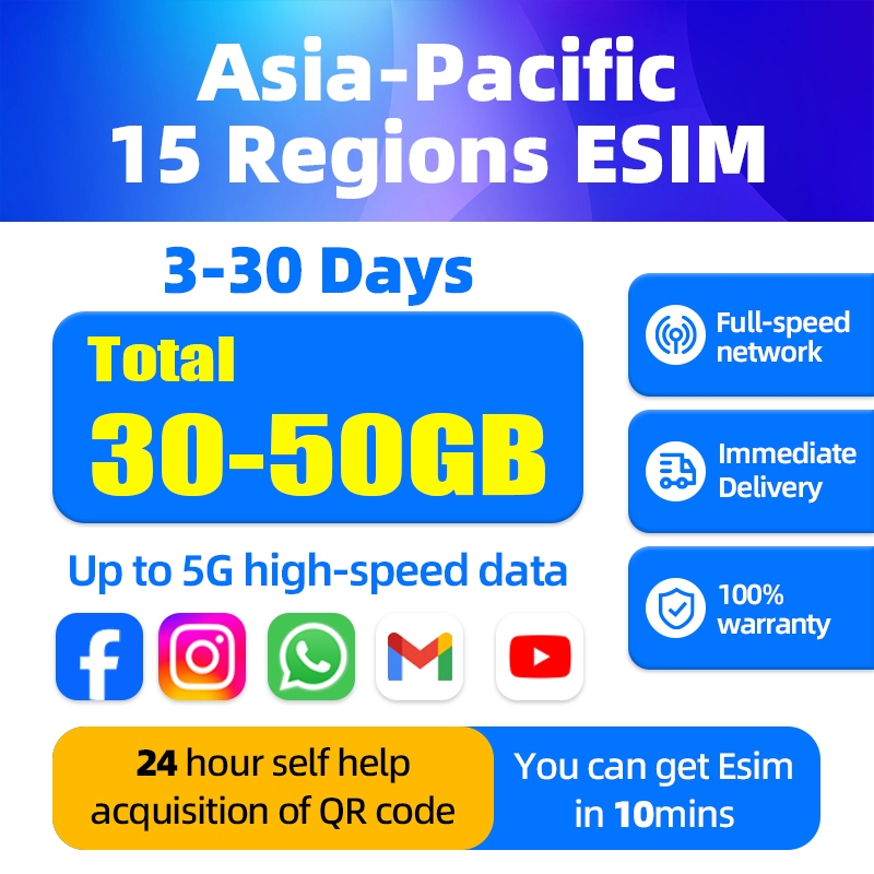 Jual eSIM Japan, South Korea, Singapore, Malaysia, Indonesia, Thailand, Philippines, Vietnam ...