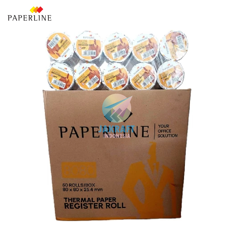 Jual (50 Roll) GROSIR Kertas Thermal Paper PAPERLINE 80 x 80 mm | 80x80 ...