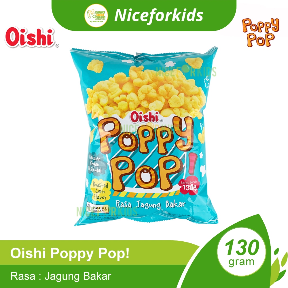 Jual Oishi Poppy Pop 130gr / Makanan Ringan Ekstrudat / Snack Corn ...