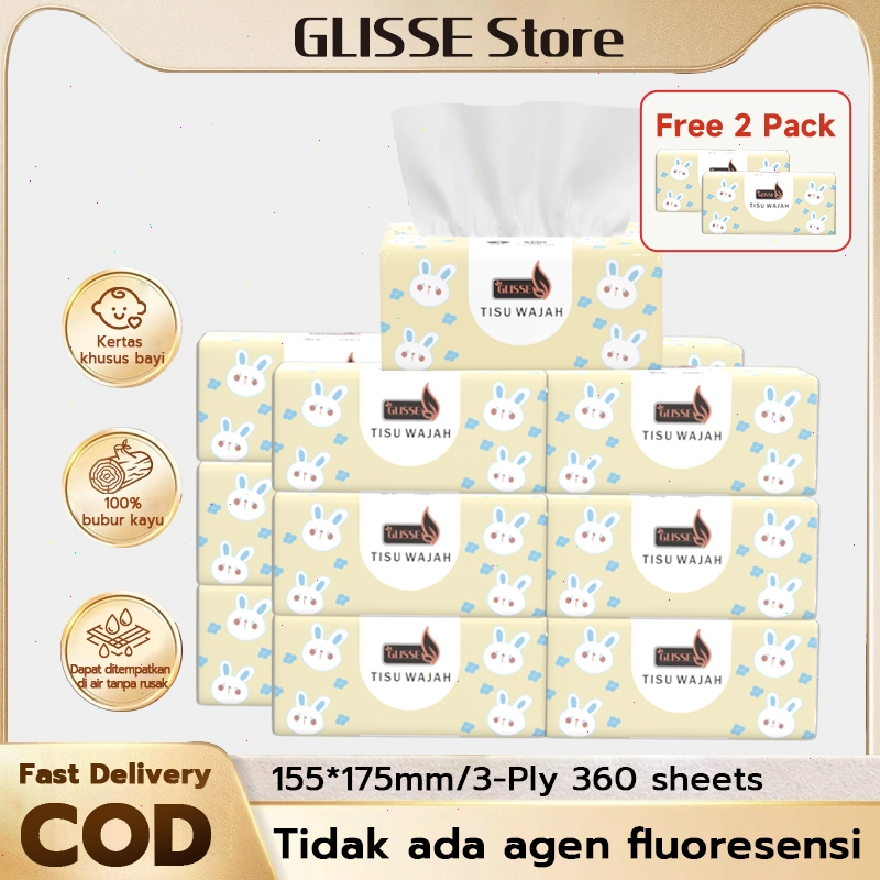 Jual [BELI 10 GRATIS 2] Glisse Soft Facial Tisu 360 Helai 3 Ply/Tisu ...