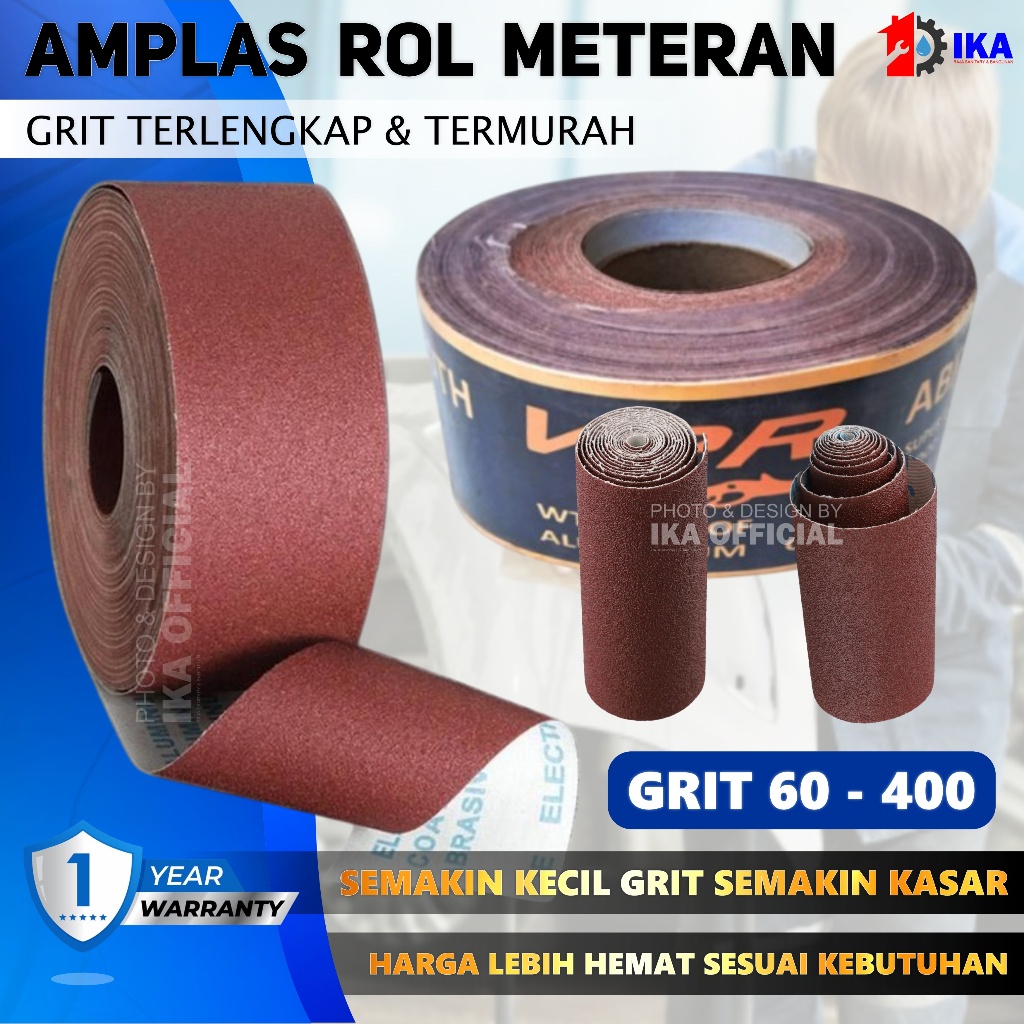 Jual Amplas Rol Meteran Amplas Kain Besi Kayu 1 meter / Amplas Roll ...