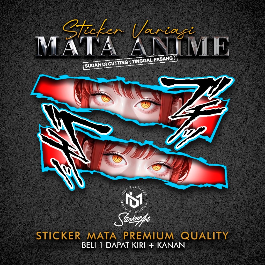 Jual STICKER MATA ANIME UNIVERSAL / MATA MAKIMA 3 / STIKER HELM - MOTOR ...