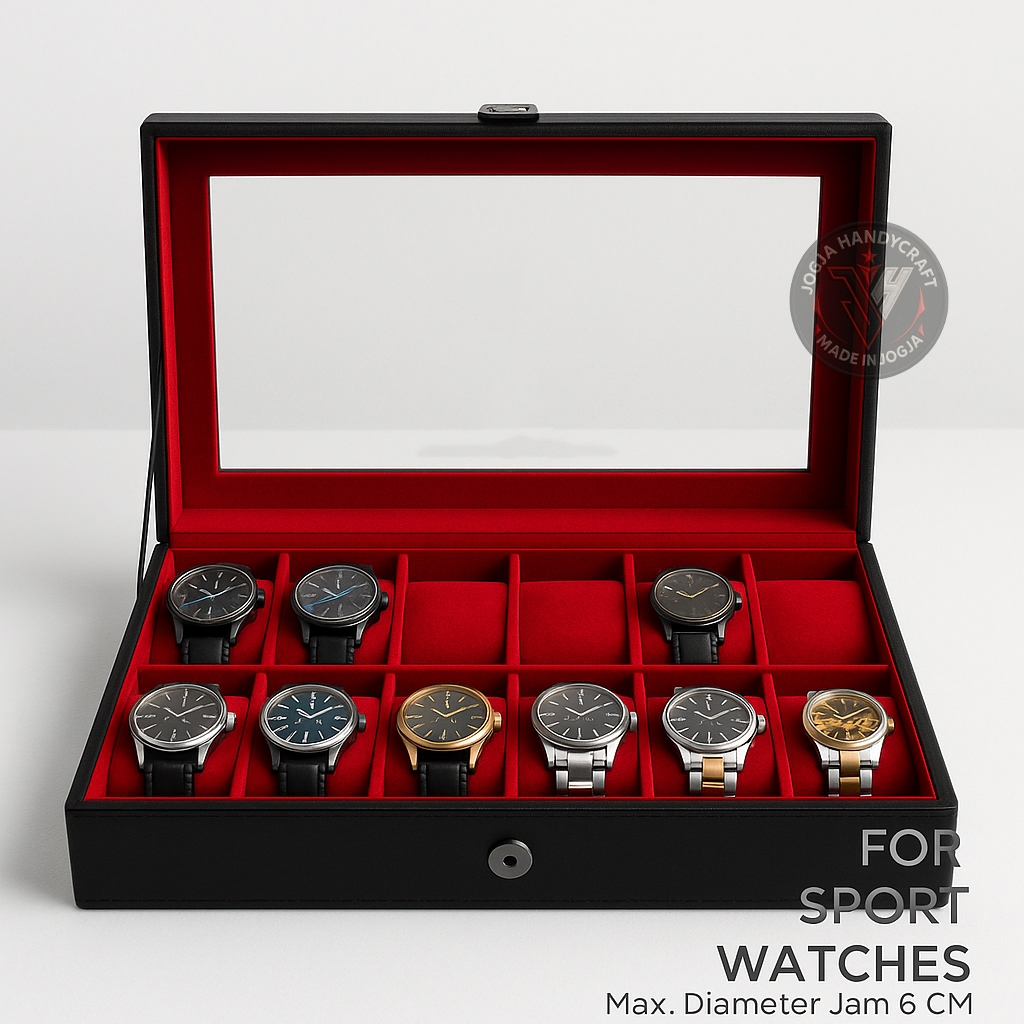 Jual JUMBO Size Watch Box / Kotak Tempat Jam Tangan Isi 12 Untuk Jam ...