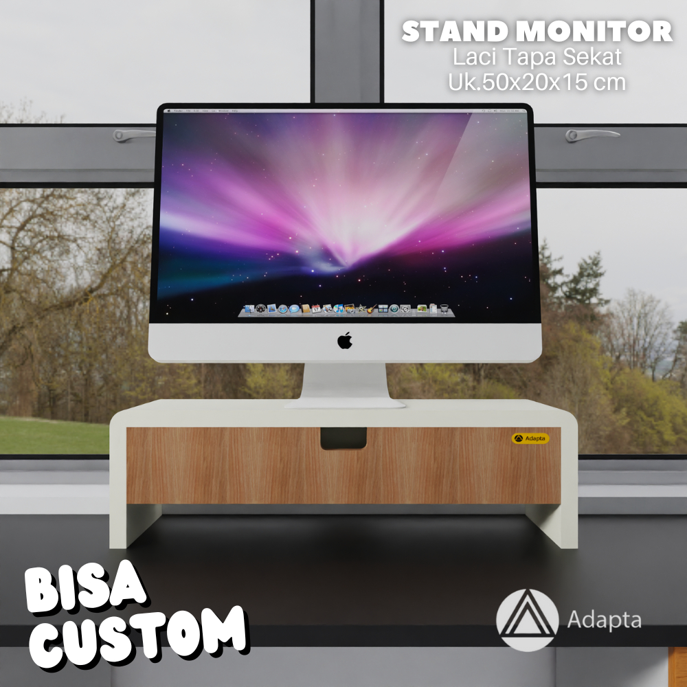 Jual Adapta - Desk Monitor dengan Laci Minimalis - Dudukan Stand ...