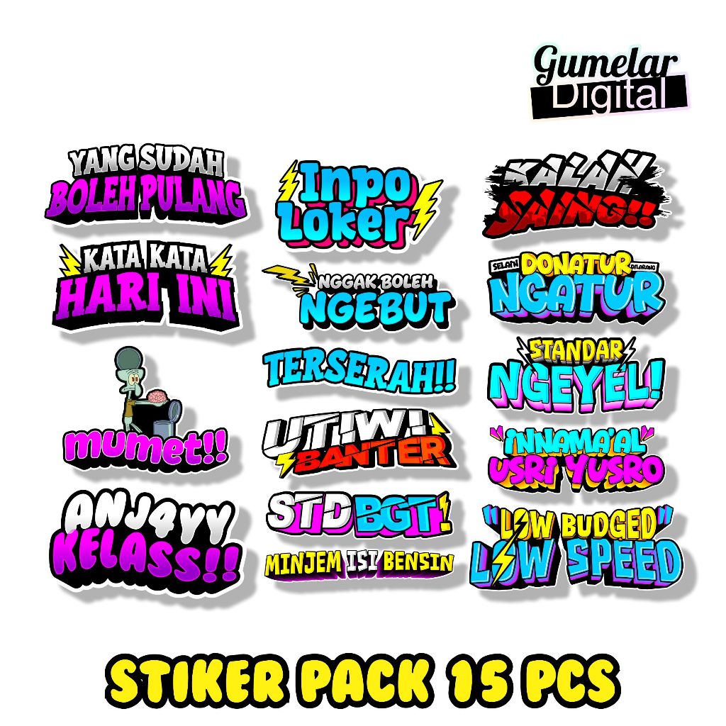 Jual STIKER PACK ISI 15 KATA KATA HARI INI INPO LOKER YANG SUDAH BOLEH ...