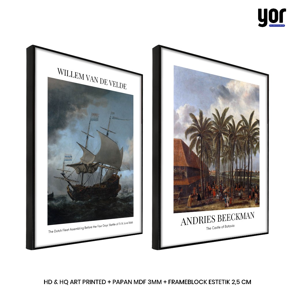 Jual Yordecor Poster Lukisan Zaman Hindia Belanda Bingkai Frameblock ...